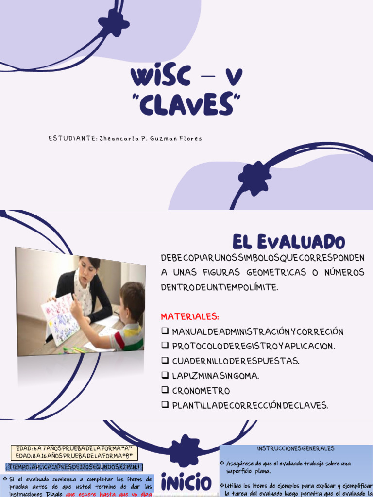 Exposición claves wisc - V GUZMAN JHEANCARLA | PDF