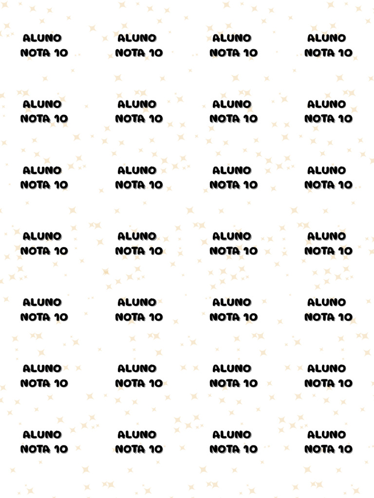 Aluno Nota 10: Material para Impressão | PDF