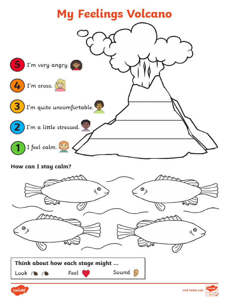 My Feelings Volcano Worksheet | PDF