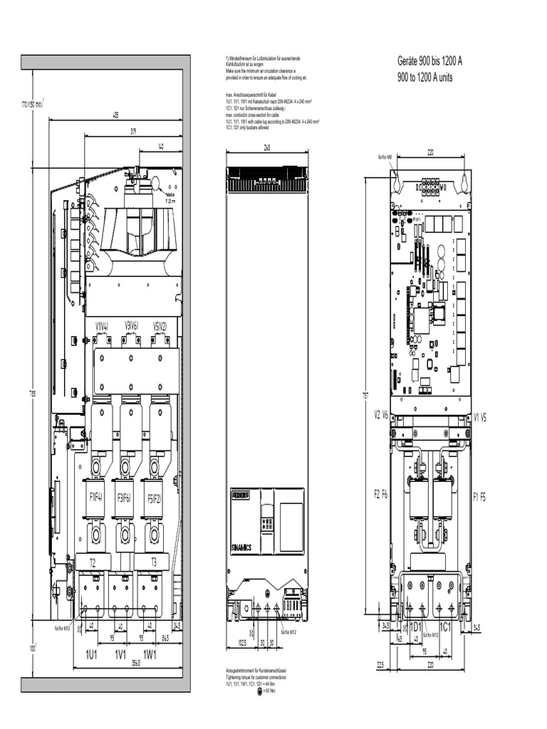 1200A SINAMICS DCM DIMENSIONS | PDF