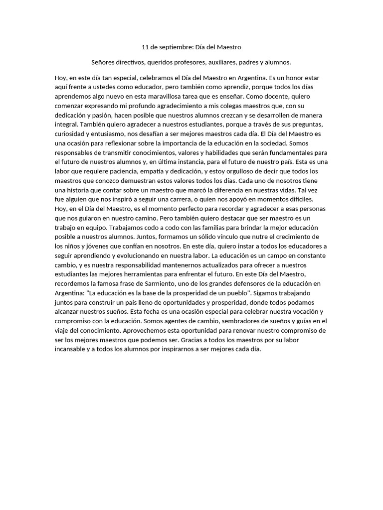 11de septiembre | PDF | Maestros | Aprendizaje