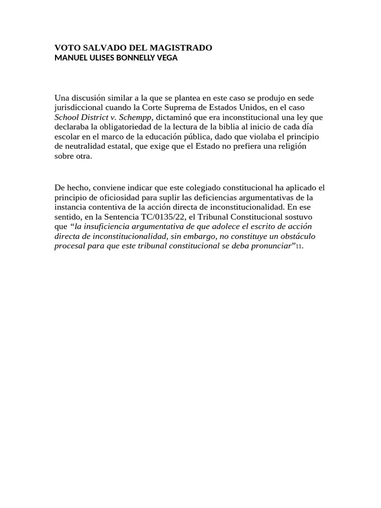 Voto Salvado del Magistrado Bonnelly | PDF