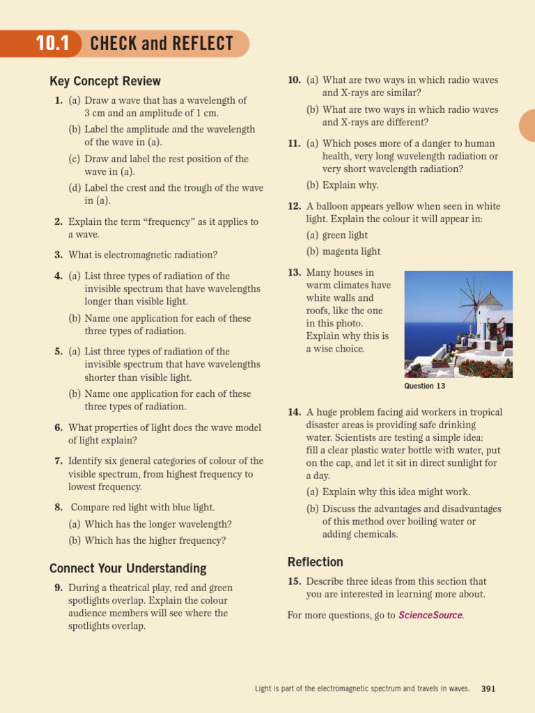 Review Questions Chapter 10 | PDF | Light | Electromagnetic Radiation