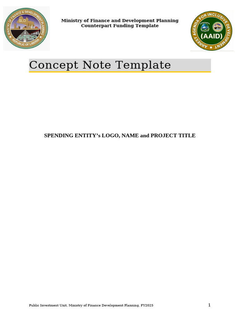 Concept Note Template for Projects | PDF | Government Spending | Economies