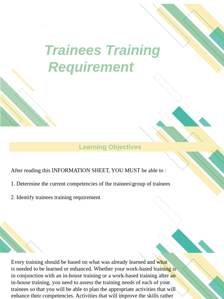 Assessing Trainee Training Needs | PDF | Learning | Education Theory