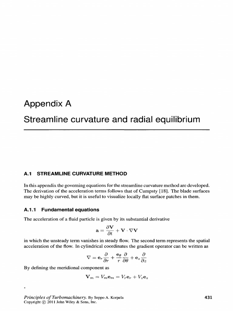 Principles of Turbomachinery - 2011 - Korpela - Appendix a Streamline ...