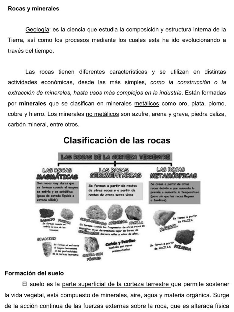 23 Rocas Minerales y Suelo | PDF | Suelo | Roca (geología)