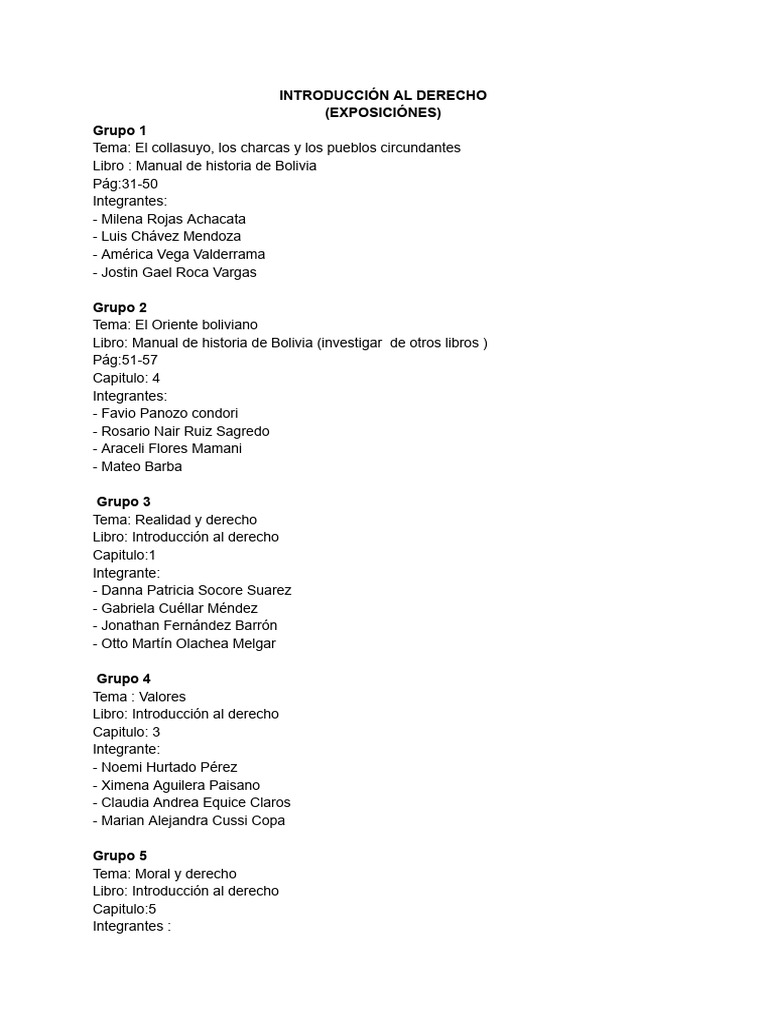 Introducción Al Derecho - Exposiciónes | PDF