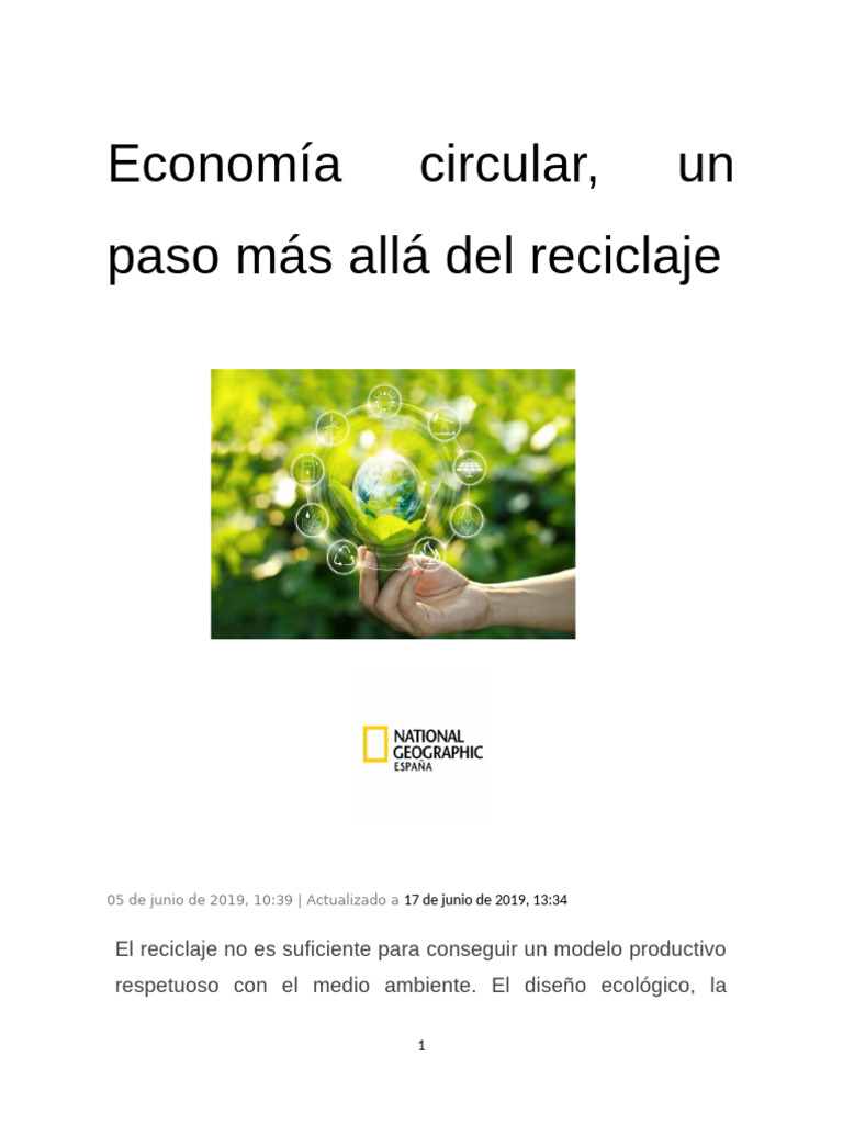 Articulo Economía circular | PDF | Reciclaje | Residuos