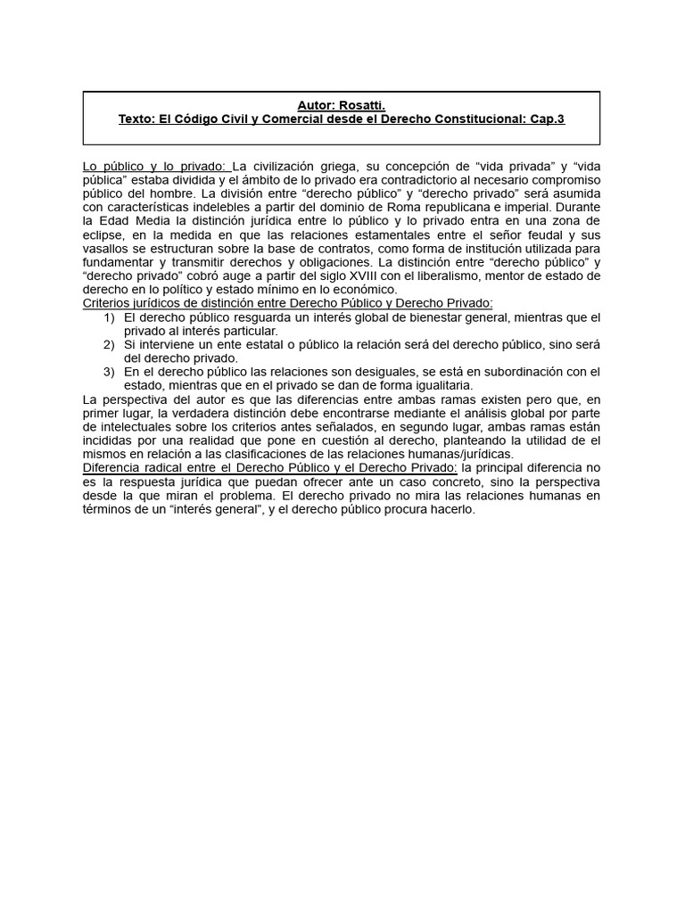 Resumen. El Código Civil y Comercial Desde El Derecho Constitucional - Cap.3 | PDF