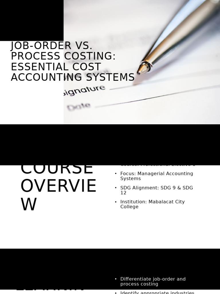 Job Order Vs Process Costing Essential Cost Accounting Systems | PDF ...