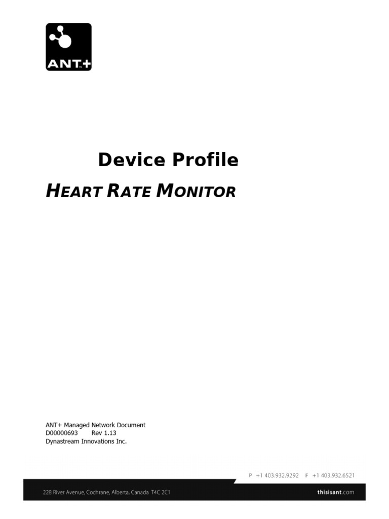ANT Device Profile Heart Rate Monitor | PDF | Computer Network | Indemnity