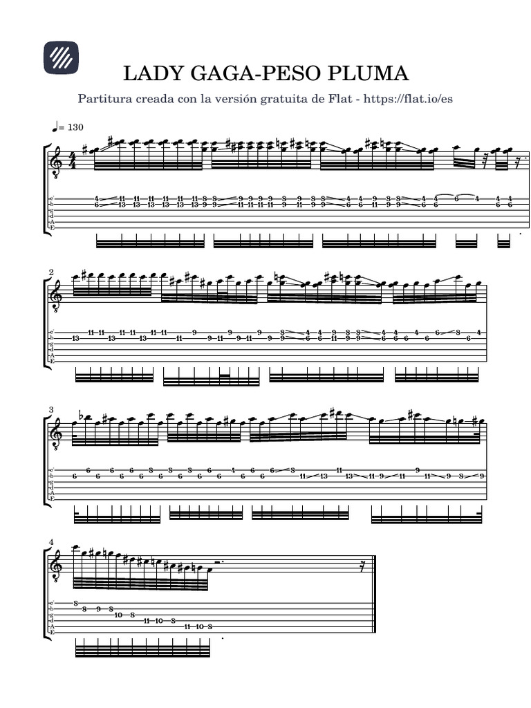 Partitura de Lady Gaga y Peso Pluma | PDF