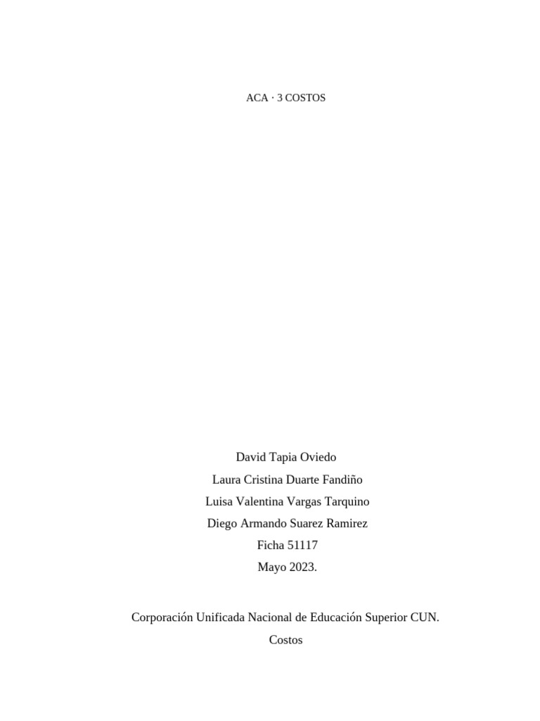 Aca Final Costos | PDF | Business | Salario