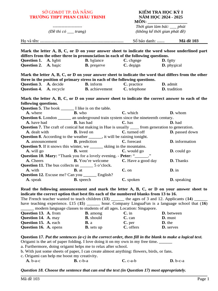 Ma de 103 | PDF | Vietnam | Ho Chi Minh