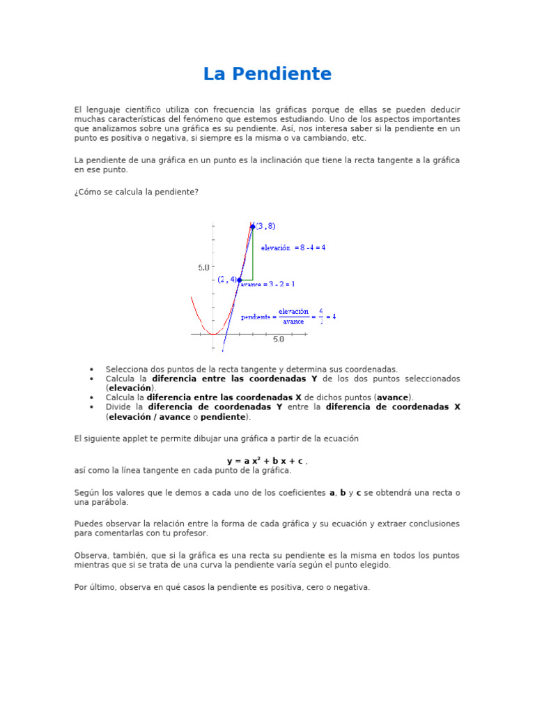 Cómo Calcular la Pendiente en Gráficas | PDF
