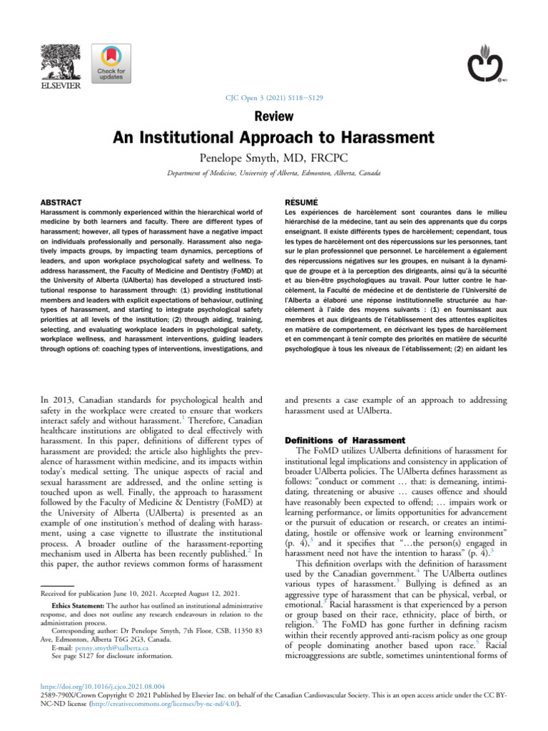 Addressing Harassment in Medicine | PDF | Harassment | Social Psychology