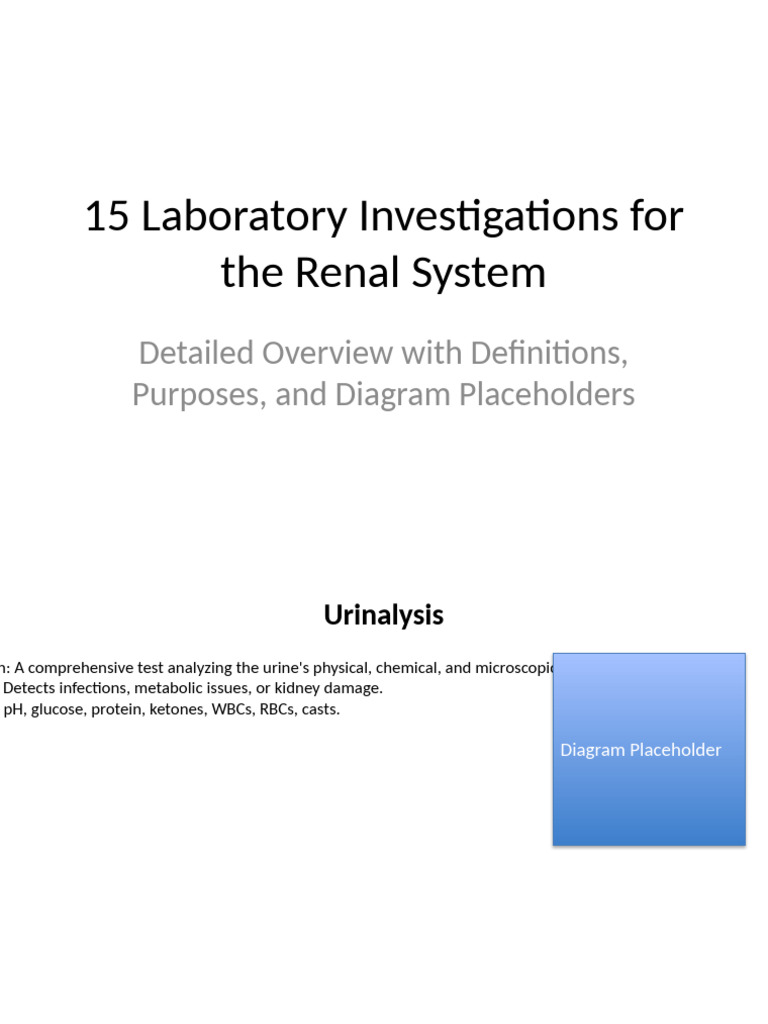 15 Key Renal Laboratory Tests Explained | PDF | Kidney | Creatinine