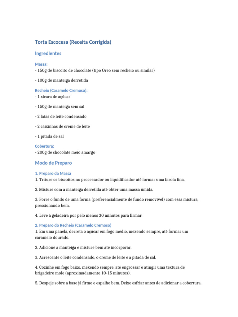 Receita de Tortinha Escocesa | PDF