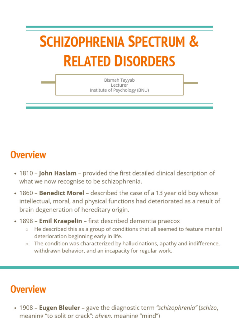 Chapter 02 - Schizophrenia Spectrum and Related Disorders | PDF ...