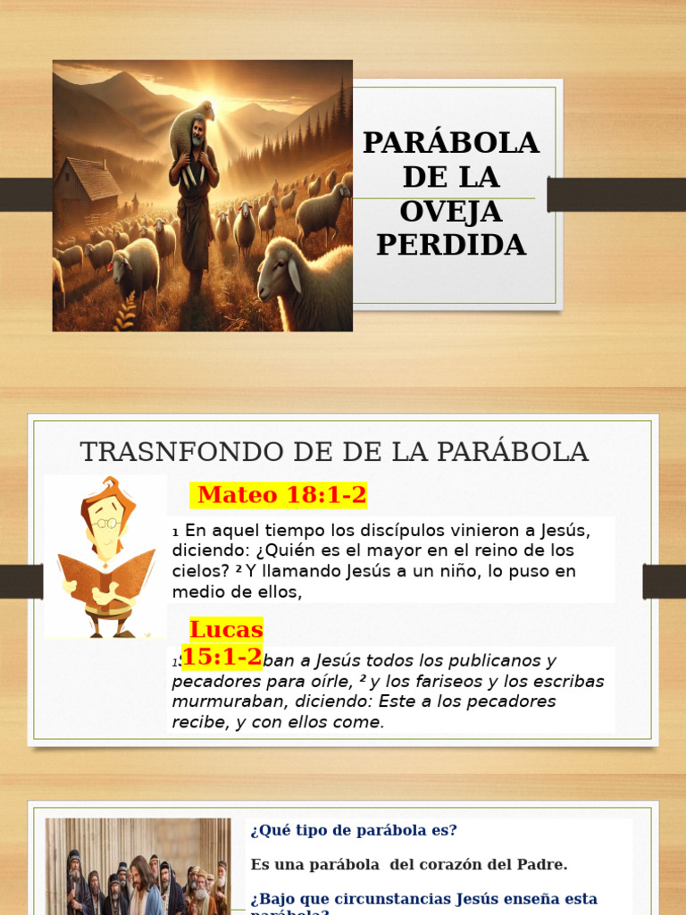 Parábola de la Oveja Perdida | PDF | Parábolas de Jesús | Jesús