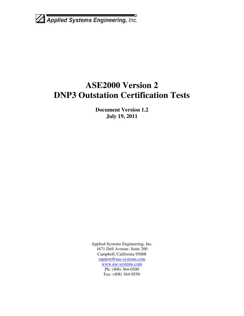 ASE2000 Version 2 DNP3 Certification Procedures | PDF | Command Line Interface | Computer File