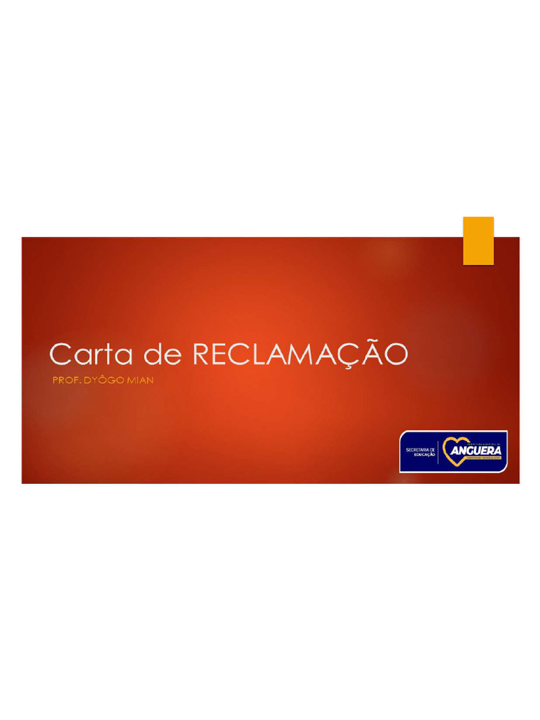 Carta de Reclamação Slide | PDF