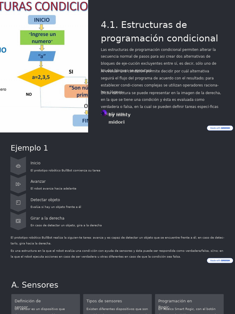 Estructuras Condicionales en Programación Robótica | PDF | Infrarrojo ...