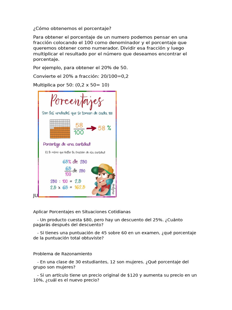 Cómo Calcular Porcentajes Fácilmente | PDF
