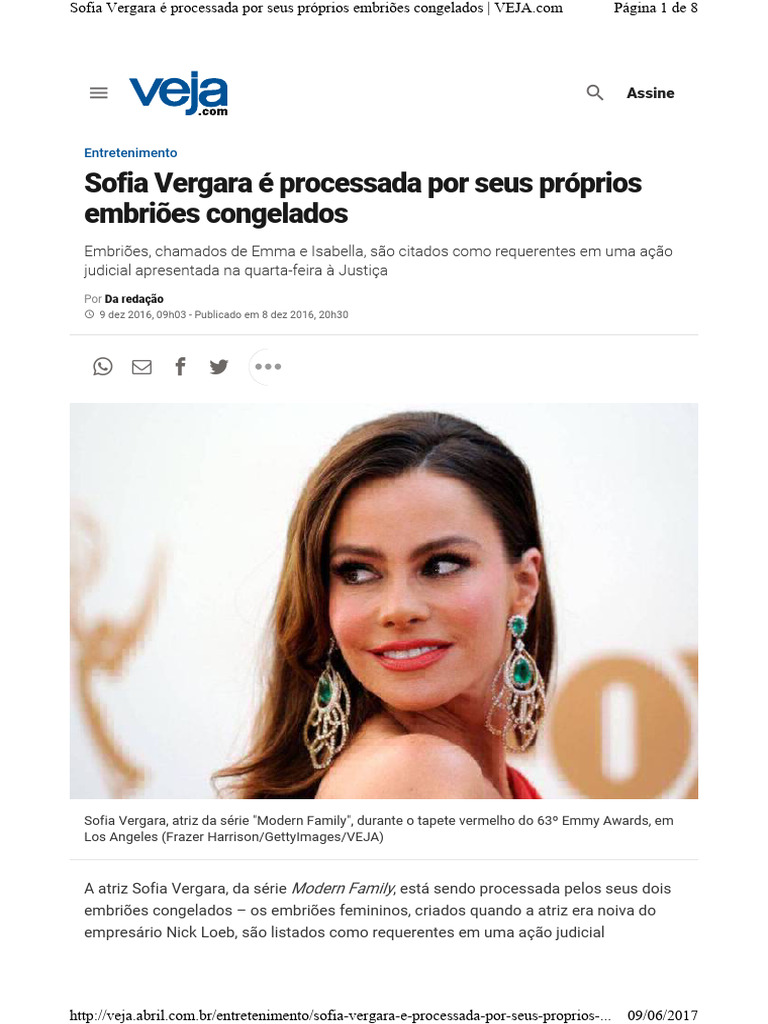 Embriões Processam Mãe Sofia Vergara 2 | PDF