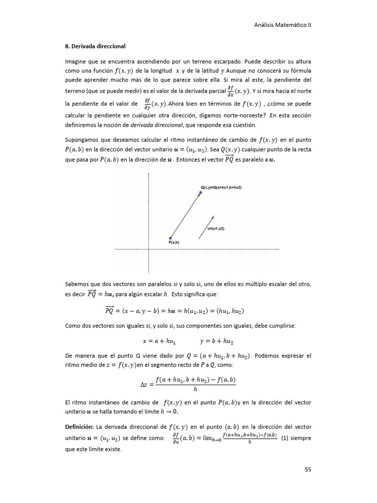 Derivada Direccional | PDF | Degradado | Vector Euclidiano