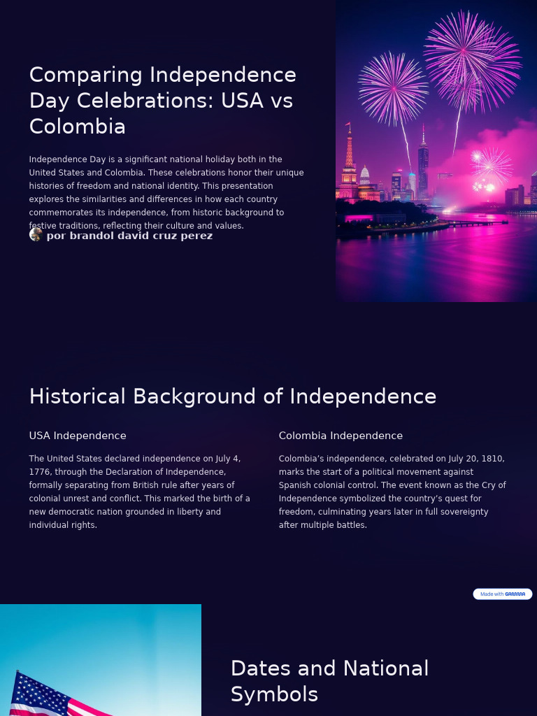 Comparing Independence Day Celebrations USA vs Colombia | PDF ...