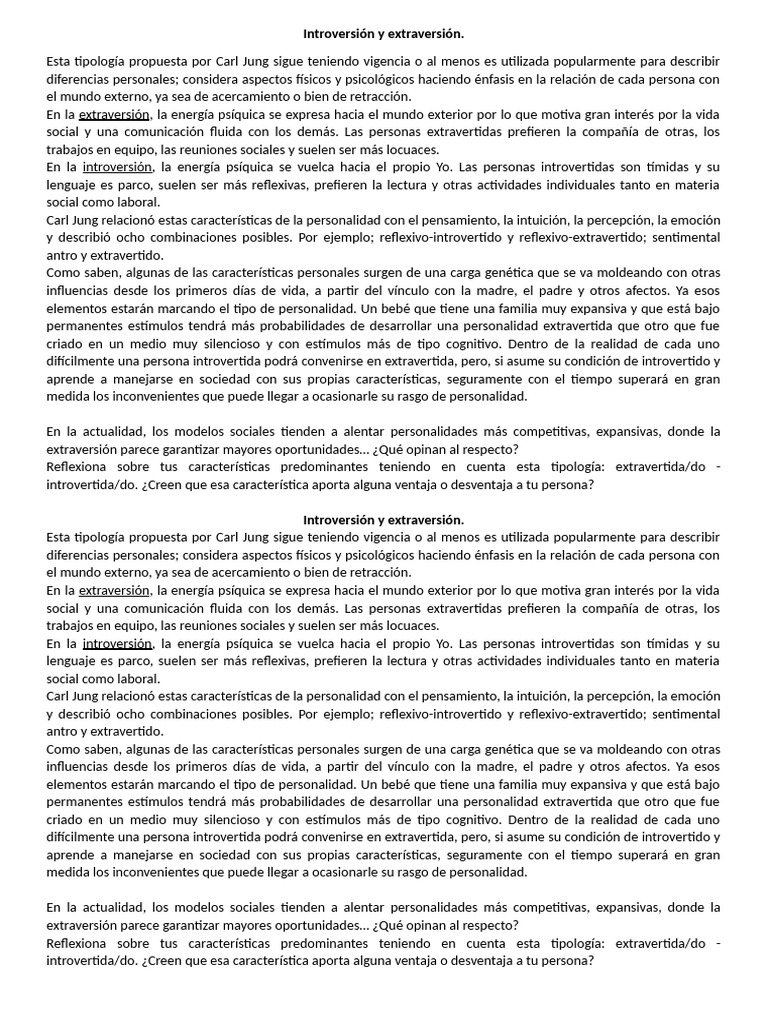 Introversión y Extraversión | PDF | Intuición | Extraversión e introversión
