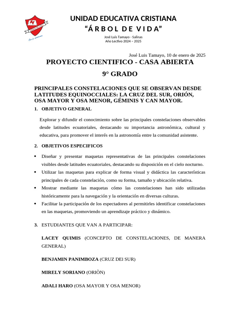 Casa Abierta 9no | PDF | Constelación | Estrellas