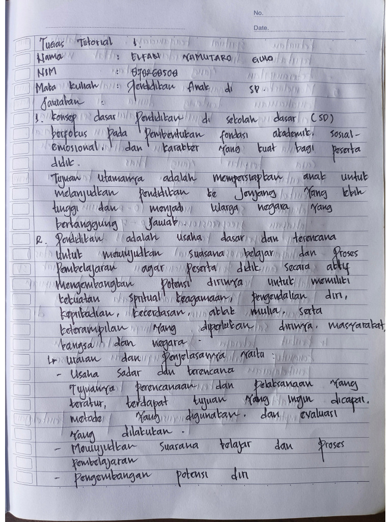 TUGAS_ELFAN pendidikan anak di SD TT1 | PDF