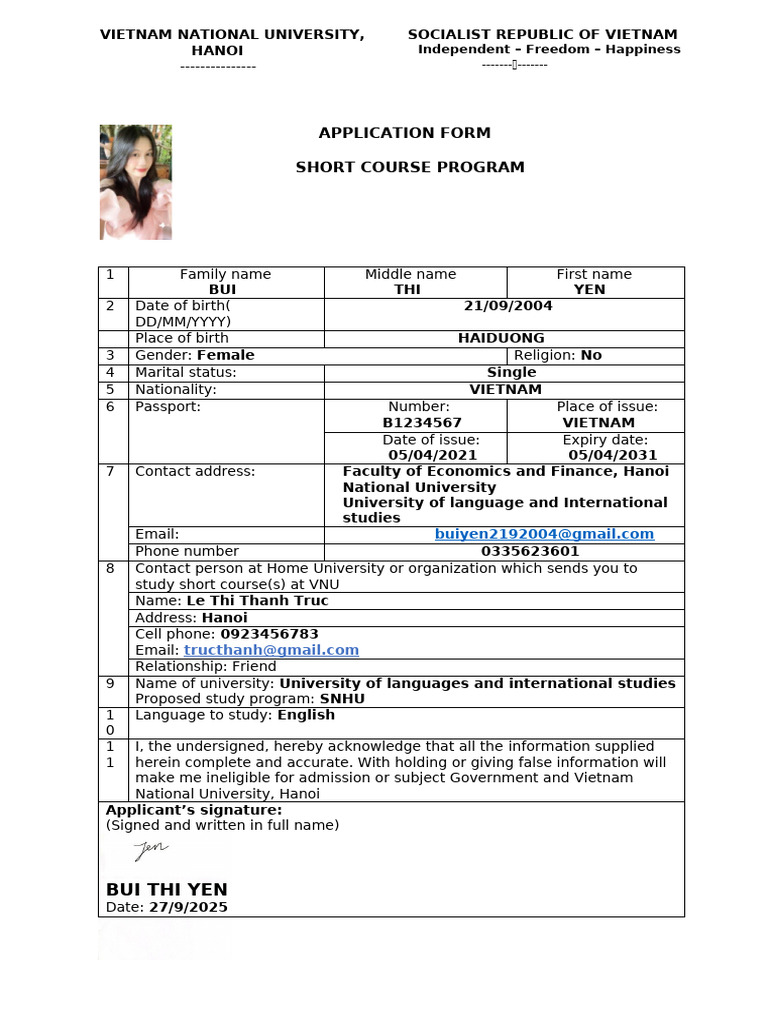 Application Form | PDF