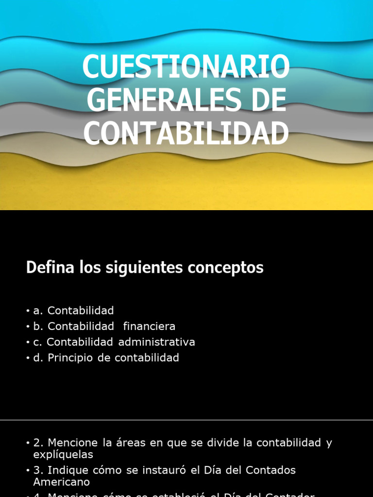 Asig. #2 Cuestionario - Conceptos Generales de Contabilidad. | PDF