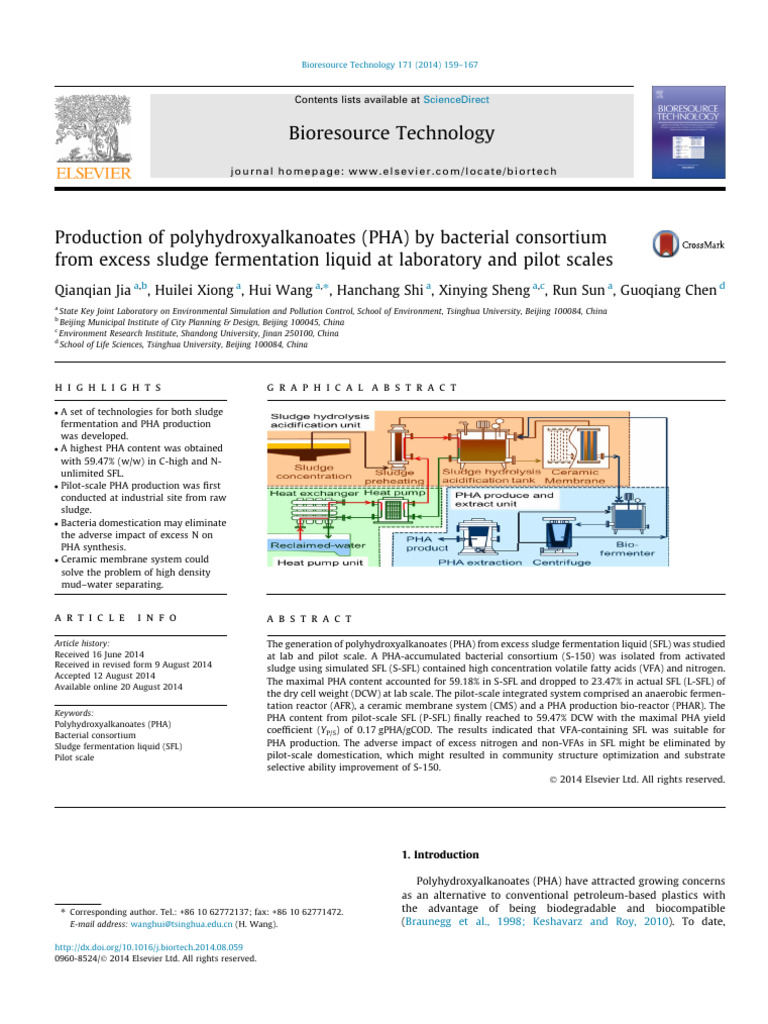 PHA Production from Sludge Fermentation | PDF | Anaerobic Digestion ...