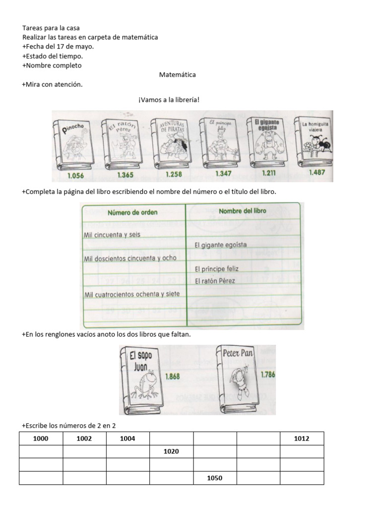 Tareas para la casa[1] | PDF