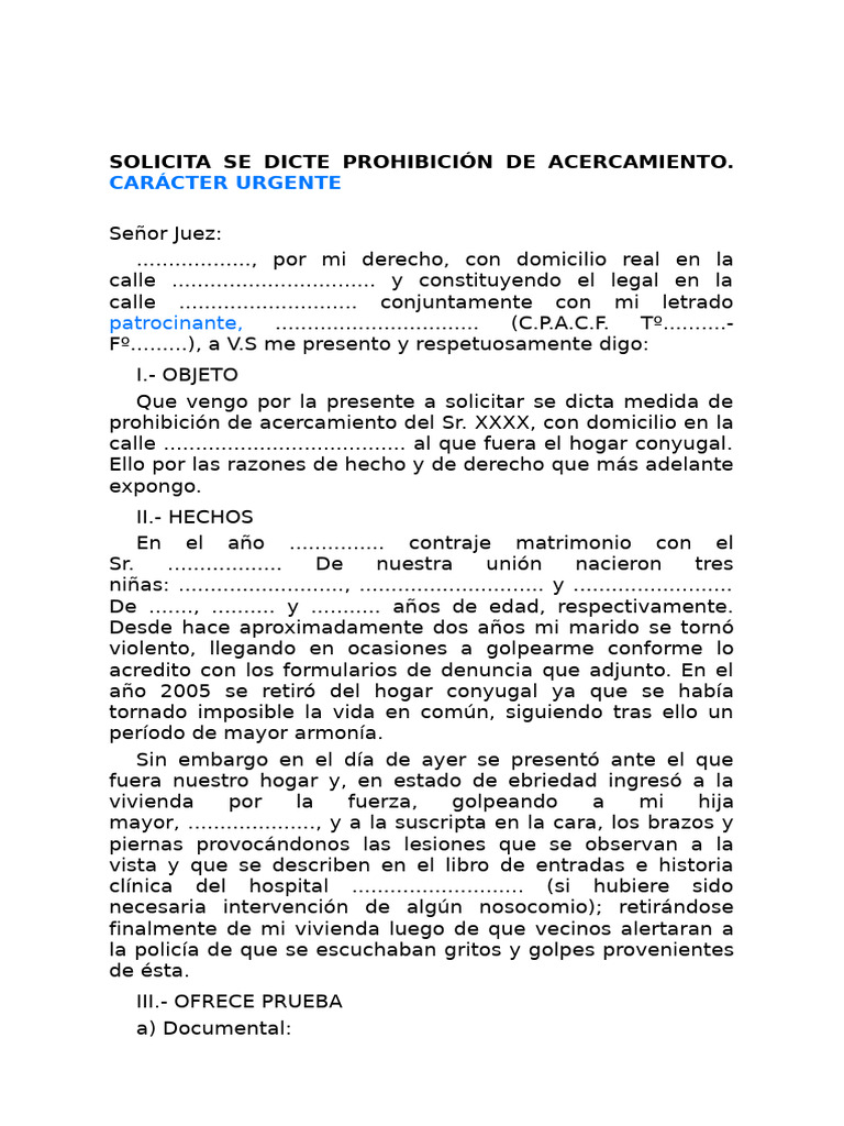 14-Medida de Prohibicion de Acercamiento | PDF