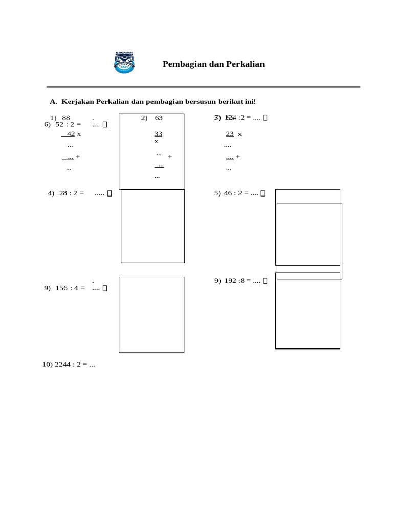 PR MTK Pembagian Perkalian | PDF