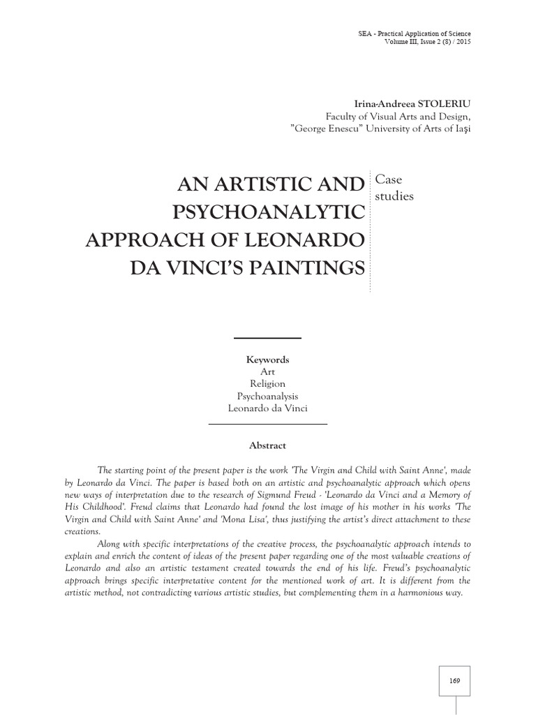 An Artistic and Psychoanalytic Approach of Leonardo Da Vinci's ...