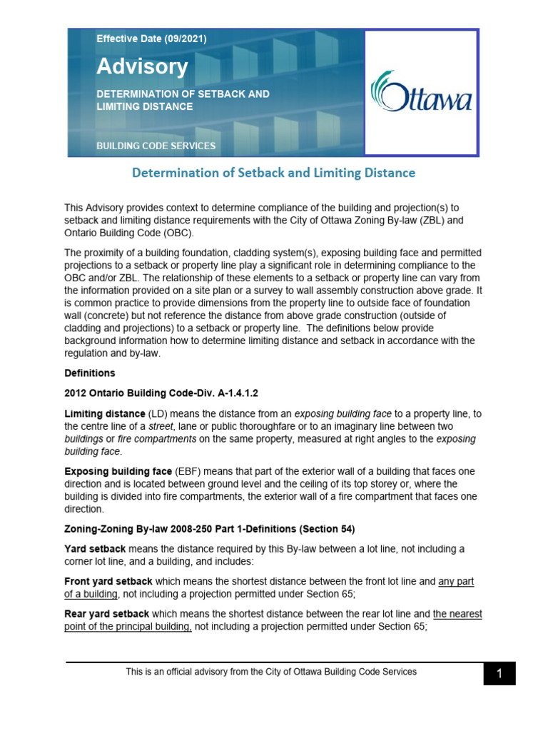 LIMITING DISTANCE VS SETBACK | PDF | Wall | Building Code