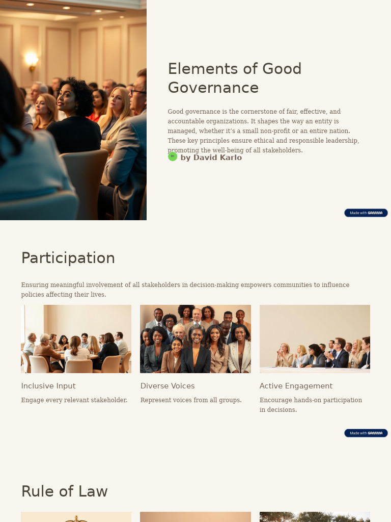 Elements of Good Governance | PDF | Governance | Mediation