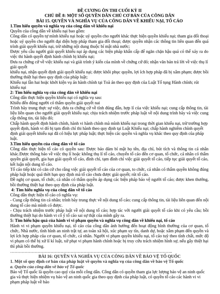 ĐỀ CƯƠNG GDKTPL 11 CUỐI KÌ 2 | PDF