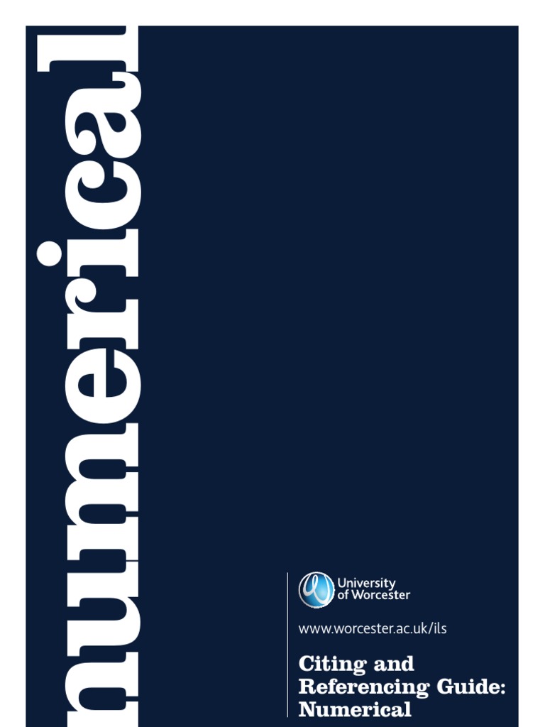 Citing And Referencing Guide Numerical Worcesterac Ukils Pdf Ellipsis Thesis 