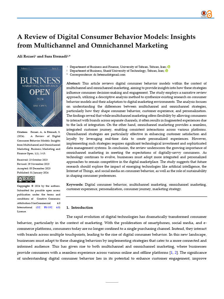 A Review of Digital Consumer Behavior Models Insights From Multichannel ...