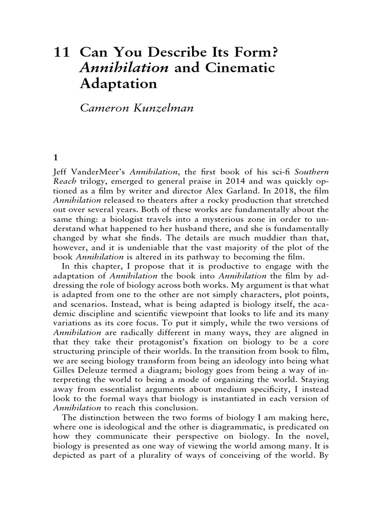 Annihilation and Cinematic Adaptation | PDF