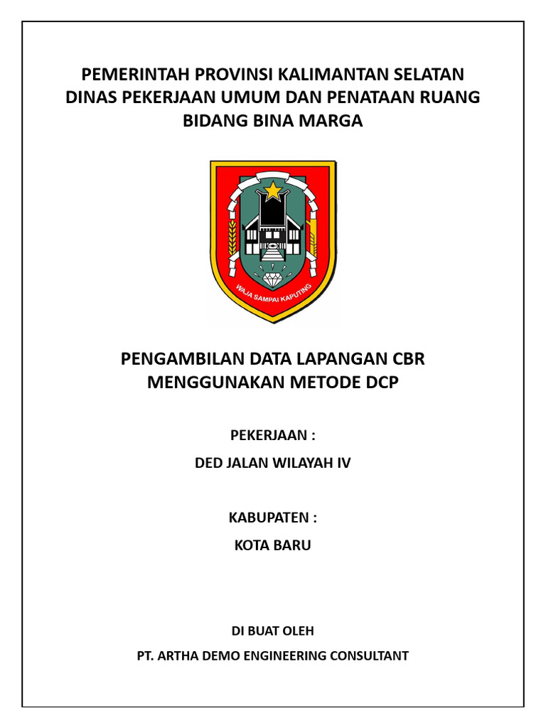 Uji CBR DCP Jalan Wilayah IV Kota Baru | PDF