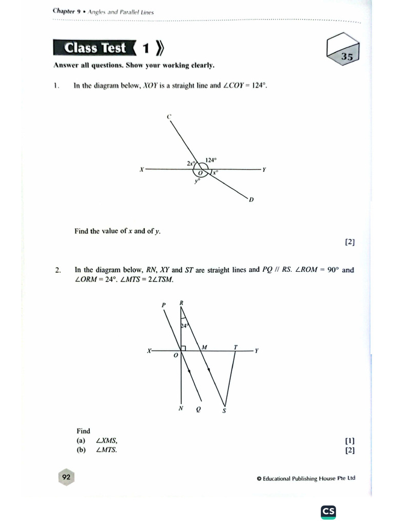 Angles and Parallel Line | PDF